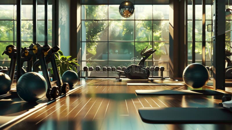 Modern Gym Interior with Exercise Equipment, Generative AI Stock Photo ...