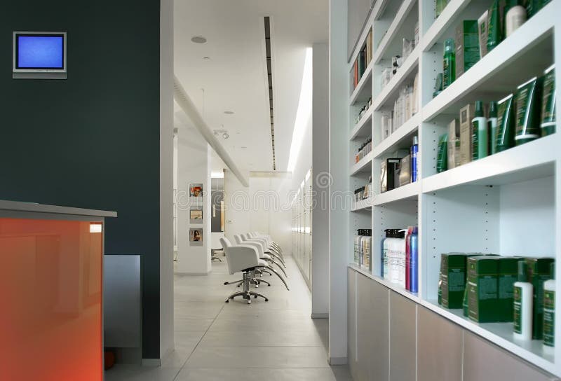 Modern hair salon stock photo. Image of style, fashion - 4322542