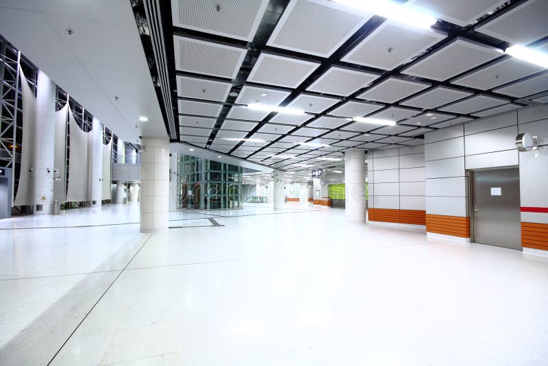 Modern hall in building. stock image. Image of concrete - 18175501