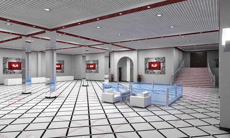 Modern Hall stock illustration. Illustration of high - 74534088