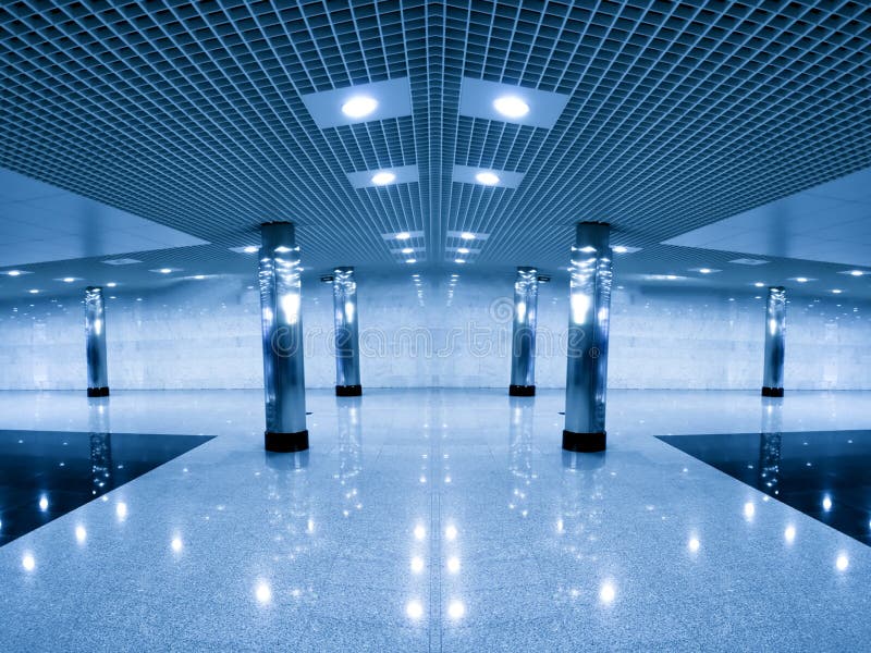 Modern hall inside stock image. Image of business, metal - 13392443