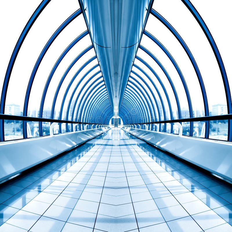 Modern Hall Inside Office Center Stock Image - Image of corridor, blue ...
