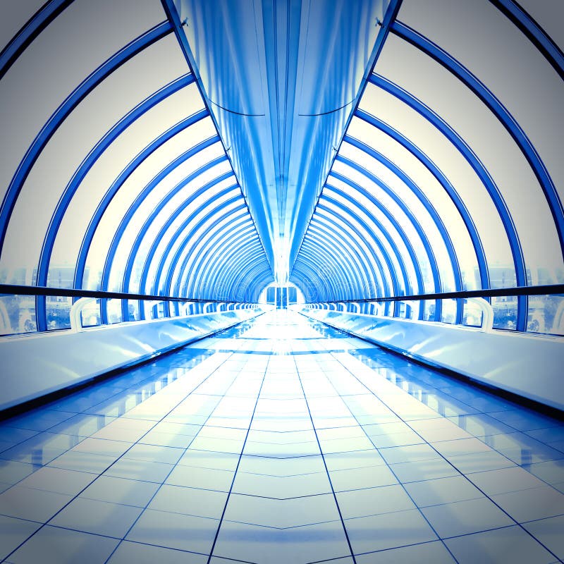 Modern Hall Inside Office Center Stock Image - Image of metro, mirror ...