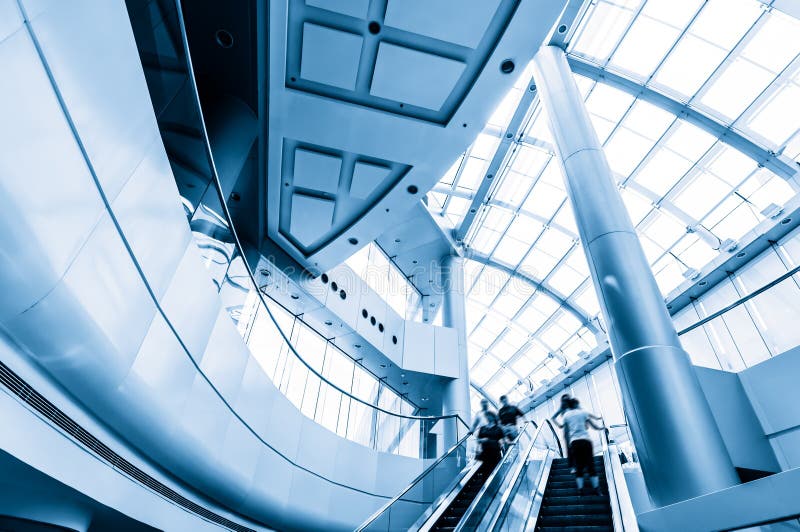 Modern Hall Inside Office Center Stock Photo - Image of shop, glass ...