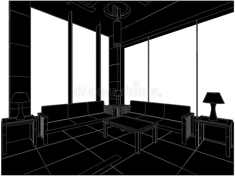 Modern Living Room Vector 04 Stock Vector - Illustration of ...