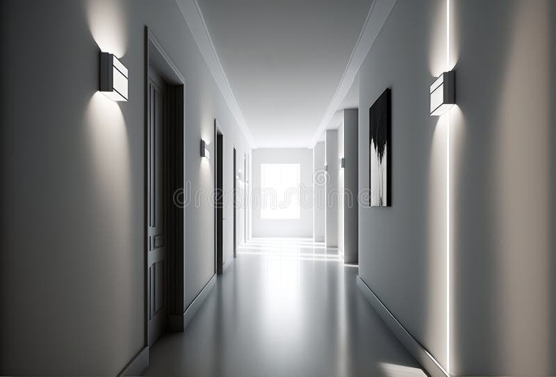 Modern Hallway Corridor Interior, Minimalist and Clean. Generative AI ...
