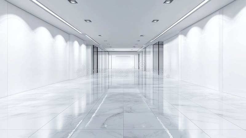 Modern Hallway Featuring Sleek Design and Polished Marble Flooring ...