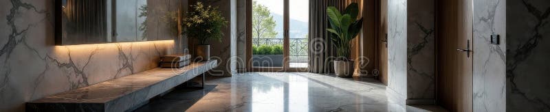 Modern Hallway, Graphite Marble, Built in Bench, Console Table , Bench ...