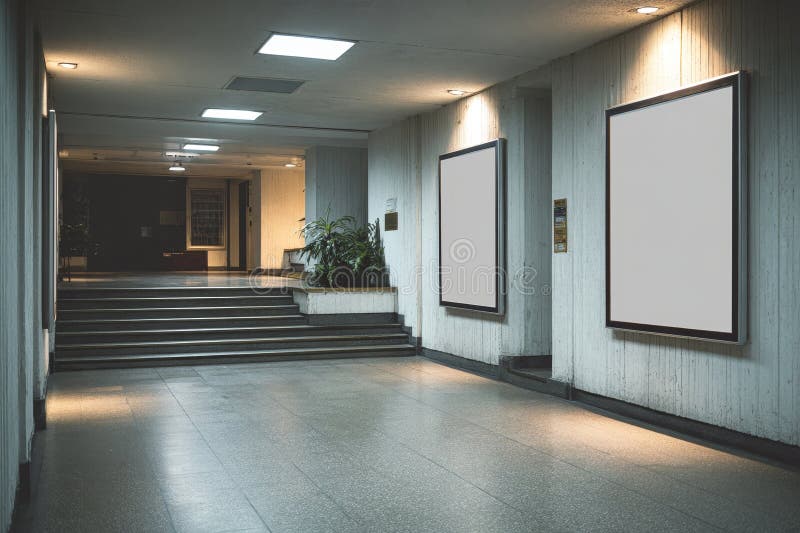 Modern Hallway Interior Featuring Blank Posters, Creative Mockups, and ...