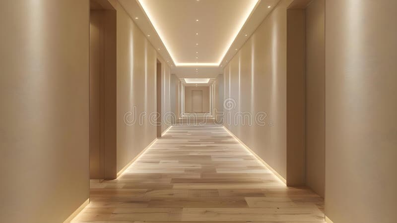 Modern Hallway Interior Mockup with Blank Walls for Design Showcase ...