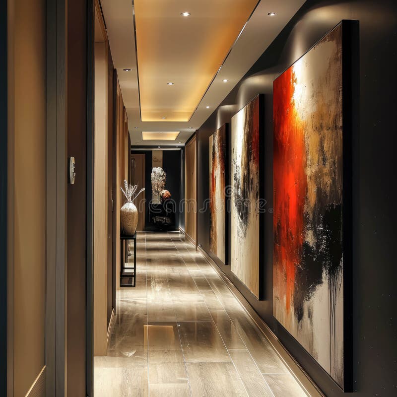 Modern Hallway Wall with Decor Ideas. Luxury and Modern Hallway Home ...