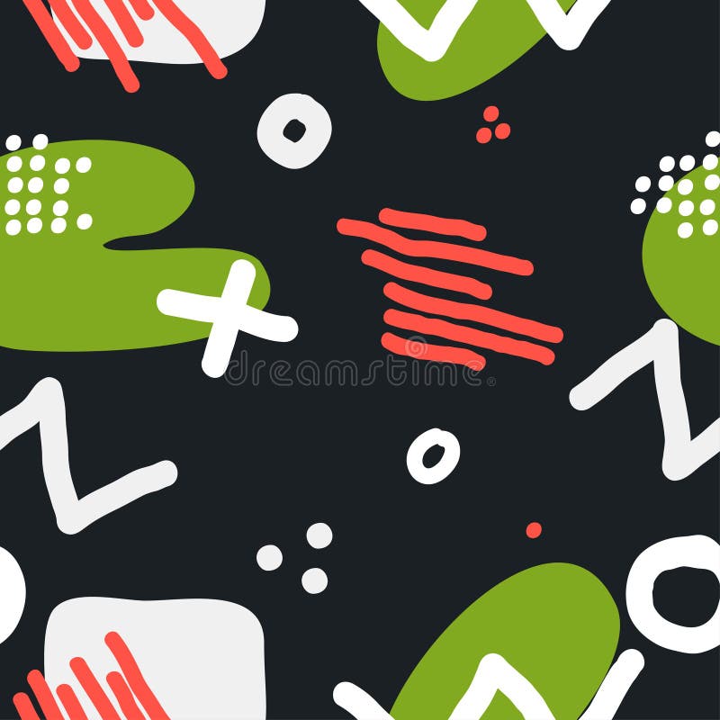 Modern Hand Draw Abstract Seamless Pattern Stock Vector - Illustration ...