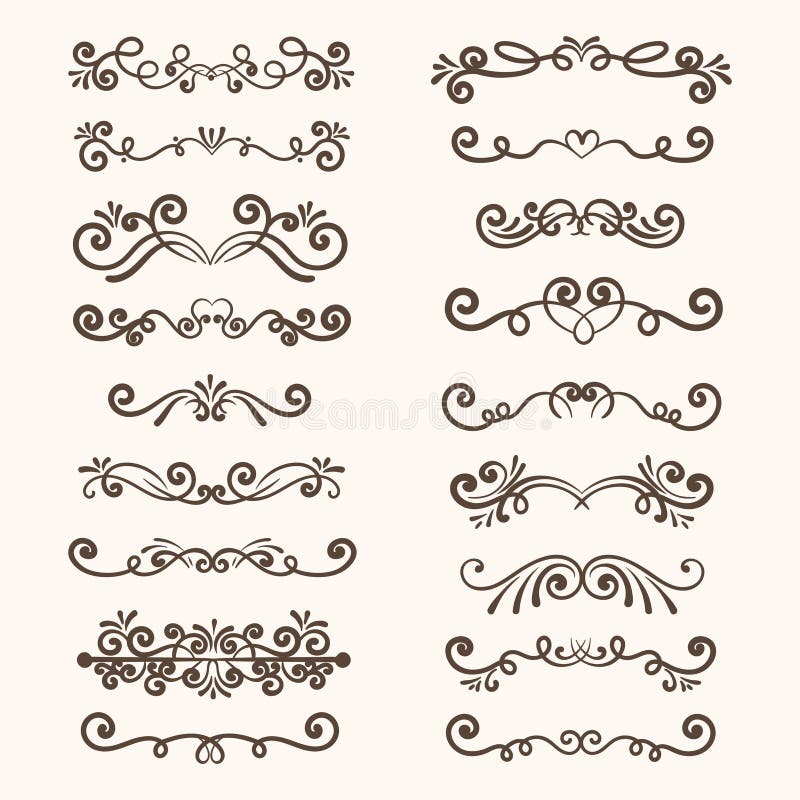 Modern Hand Draw Decorative Swirls and Text Dividers Collection ...