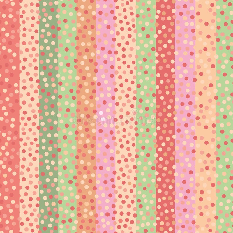 Modern Hand Drawn Confetti Dots on Multicolor Striped Background in ...