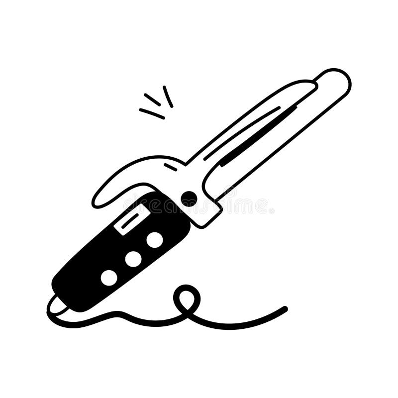 Modern Hand Drawn Icon of Hair Curler, Editable Vector Stock Vector ...