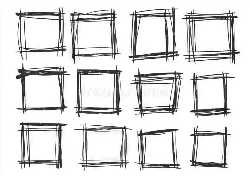 A Modern Hand-drawn Sketch Frame. a Simple Doodle of a Rectangular ... A Modern Hand-drawn Sketch Frame. a Simple Doodle of a Rectangular ...
