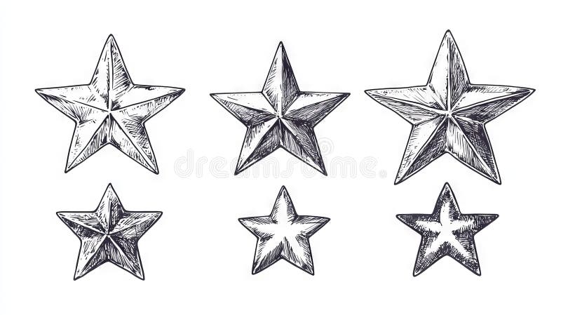 Doodle Line Star Glitter Shine Glow Spark Hand Drawn Sketch Style Stock ...