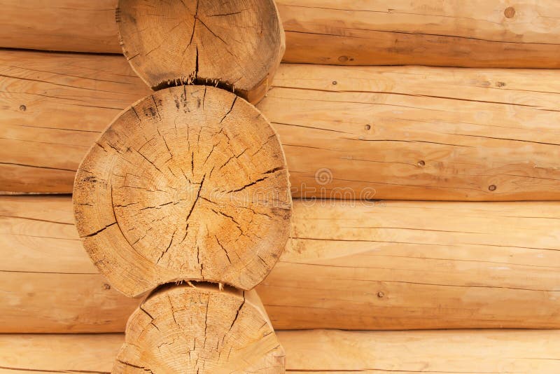 Modern Hand Hewn Natural Log Cabin Wall Facade Frame Texture. Rustic ...