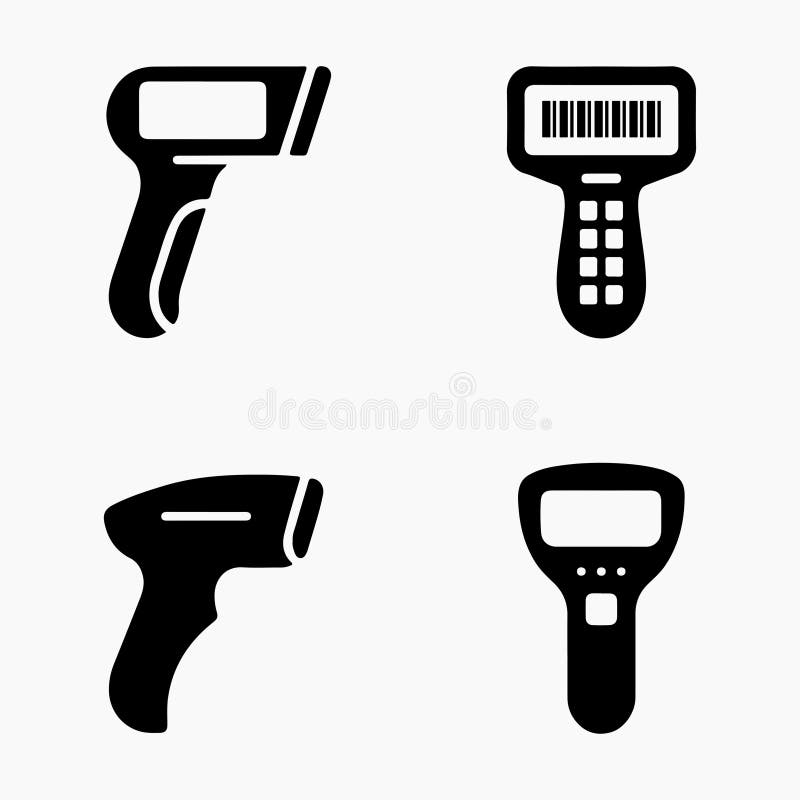 Modern Handheld Barcode Scanner Black Symbol Stock Vector ...