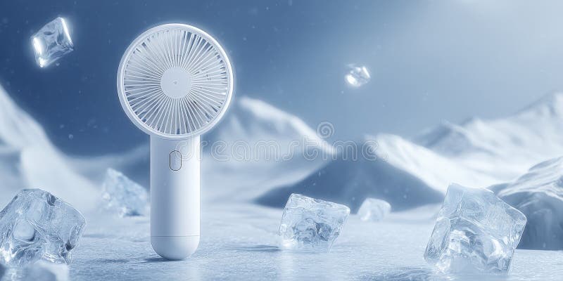 Generative AI Portable Handheld Fan with a Slim Design Blowing Air on ...