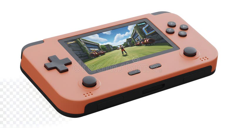 Modern Handheld Gaming Console with Vibrant Screen Displaying a Video ...