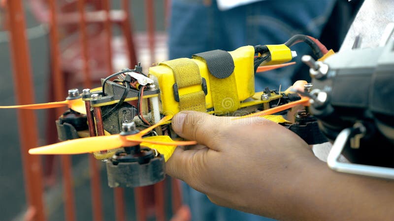 Modern Handmade FPV Drone in Man S Hands Stock Photo - Image of model ...