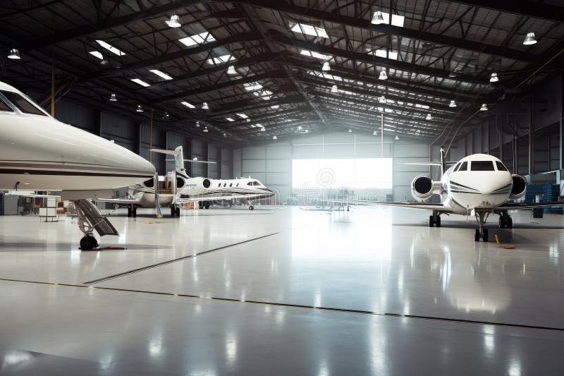 Modern Hangar with State-of-the-art Aircraft, Engines, and Technology ...