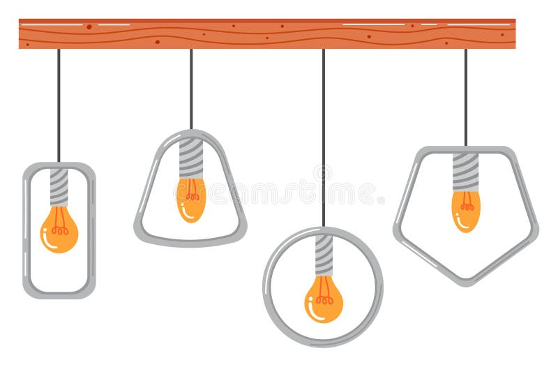 Modern Hanging Lights with Different Geometric Shapes. Creative ...