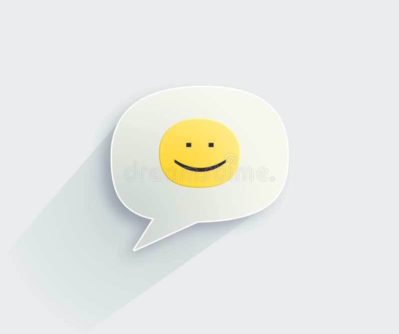Modern Happiness. Illustration of a Speech Bubble with Smiley Face ...