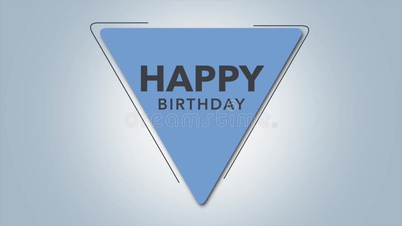 Modern Happy Birthday with Blue Triangle on White Gradient Stock Video ...