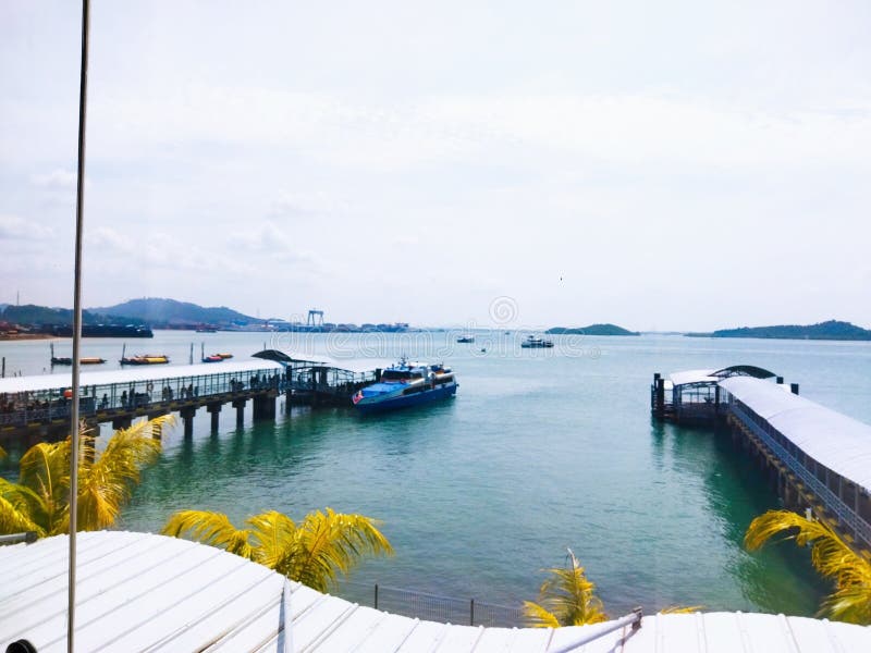 Modern Harbor for Passenger Ship in the Sea Stock Image - Image of ...