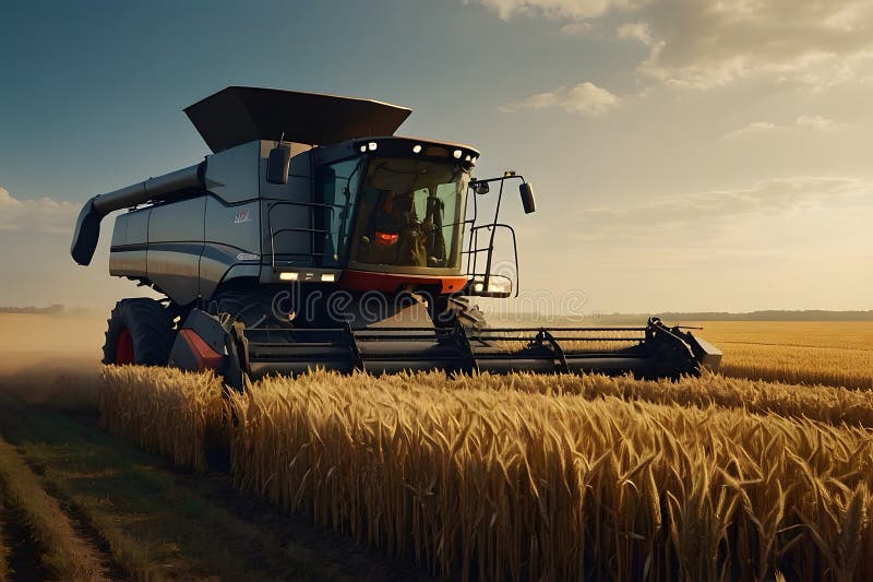 A Modern Harvest Machine in a Farm Stock Image - Image of industry ...