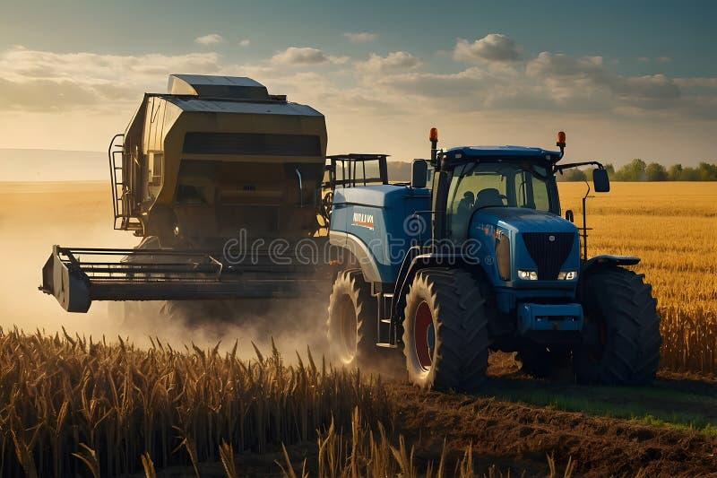 A Modern Harvest Machine in a Farm Stock Image - Image of farmer ...