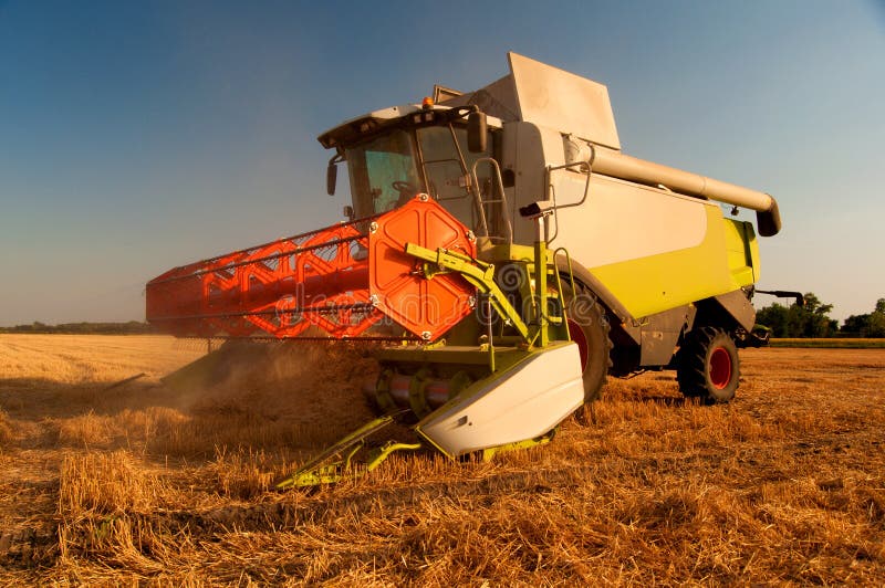 Modern Harvester Combine Standing on the Field Stock Image - Image of ...