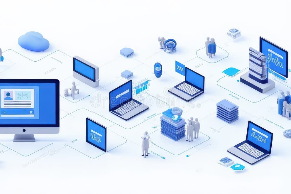 Modern Headless CMS Management Solutions in a Virtual Environment Stock ...
