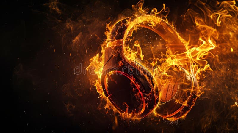 Modern Headphone Accessory Horizontal Illustration. Stock Illustration ...