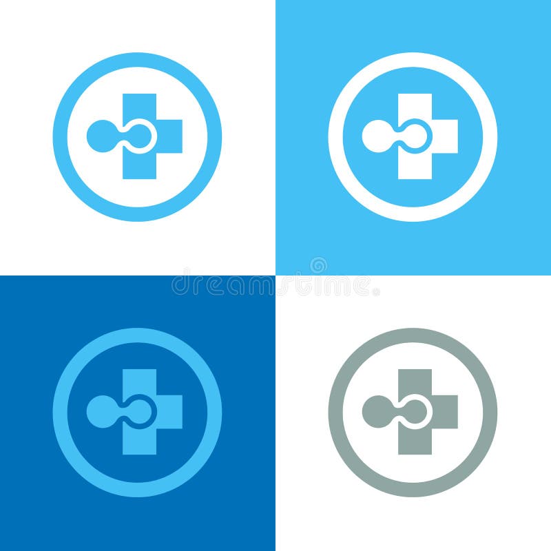 Digital Health Care Logo Set, Medical Technology Icon Design - Vector ...