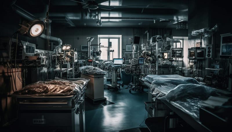 Modern Healthcare Equipment Illuminates the Empty Surgery Room with ...