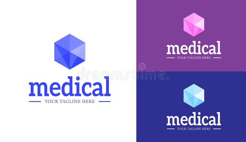 Modern Healthcare Medical Logo. Flat Vector Blue Medical Logo Design ...