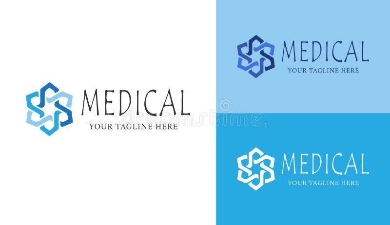 Modern Healthcare Medical Logo. Flat Vector Blue Medical Logo Design ...