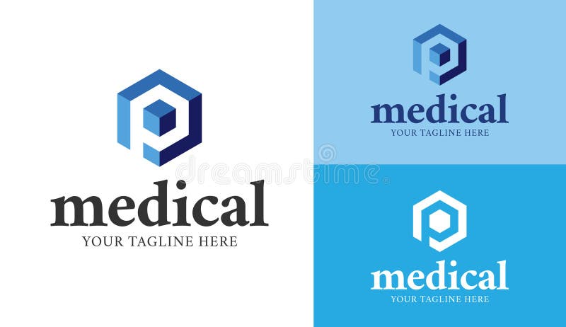 Modern Healthcare Medical Logo. Flat Vector Blue Medical Logo Design ...