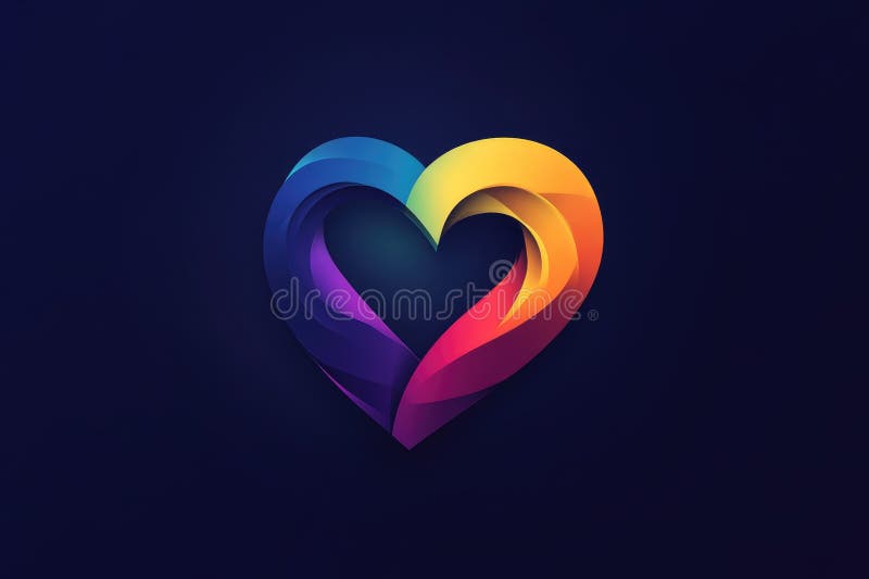 Modern Heart Design Transitioning into Rainbow. Stock Illustration ...