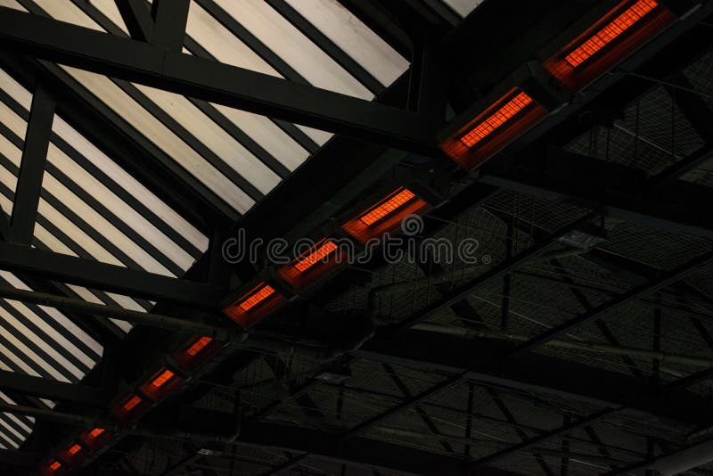 Modern Heating Systems in Stadiums Stock Photo - Image of great ...