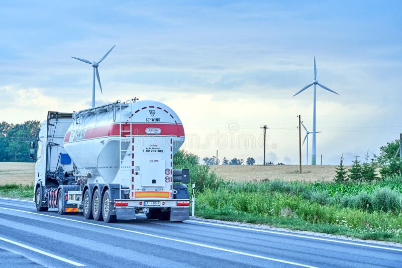 Modern Heavy Truck Moving on the Highway Editorial Image - Image of ...