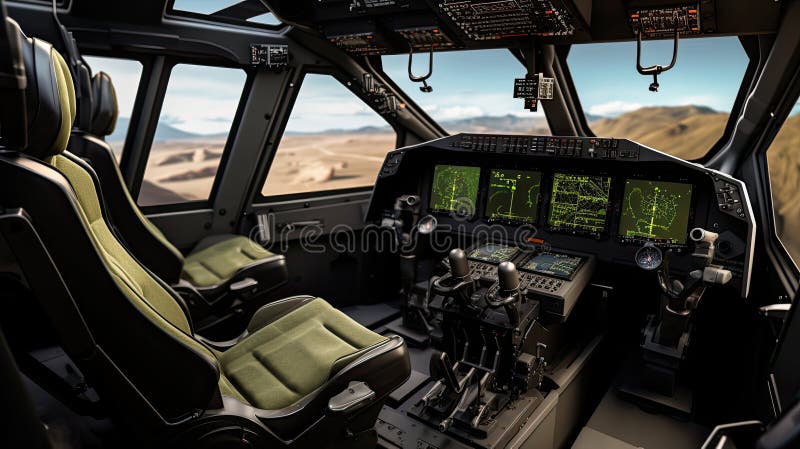 Modern helicopter interior stock illustration. Illustration of ...
