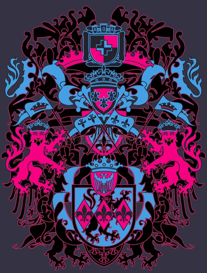 Modern heraldry design stock vector. Illustration of crown - 9155465