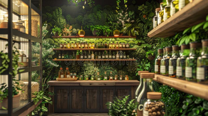 Modern Herbalists Workspace Apothecary Background Stock Photo - Image ...