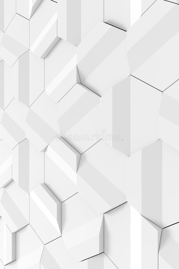 Modern Hexagon Tile Wall. 3D Rendering Stock Illustration ...