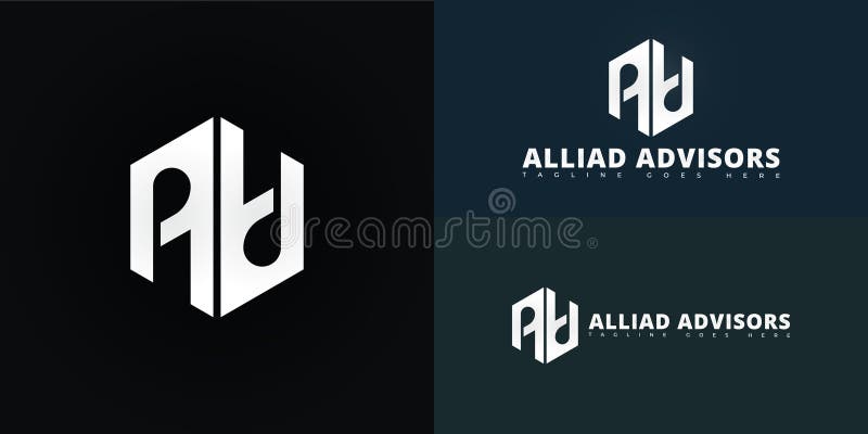 Modern Hexagon Vector Initial Letter a or AA Logo in White Color ...