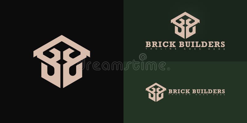 Modern Hexagon Vector Initial Letter B or BB Logo in Gold Color ...